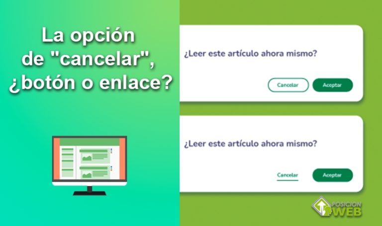 La opción de "cancelar", ¿botón o enlace? | Posición Web